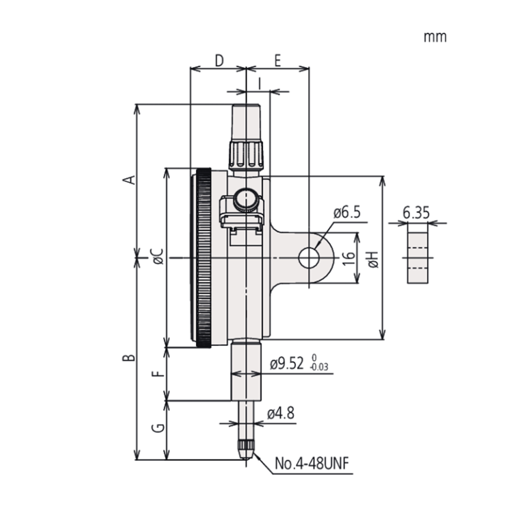 Dial Indicator, Lug Back, AGD/ANSI, 0,125", 0,0005", Reverse Reading ...